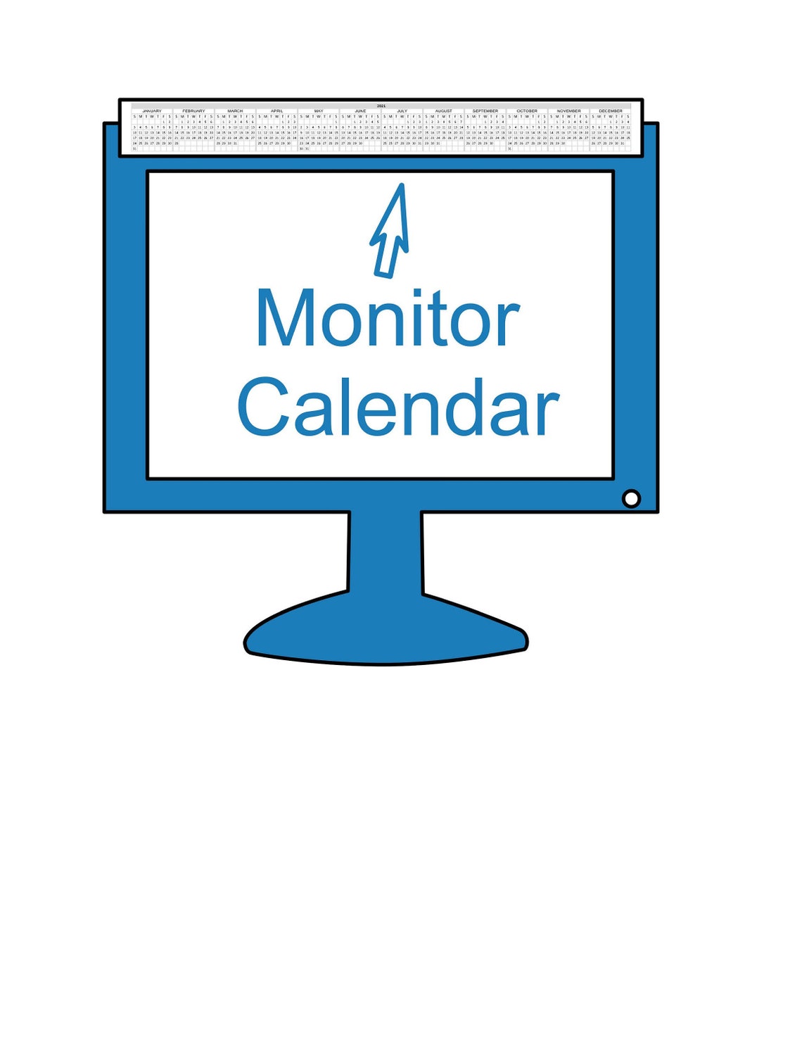 Computer/monitor Calendar 2024/2025 | Instant Download | Desk Calendar ...