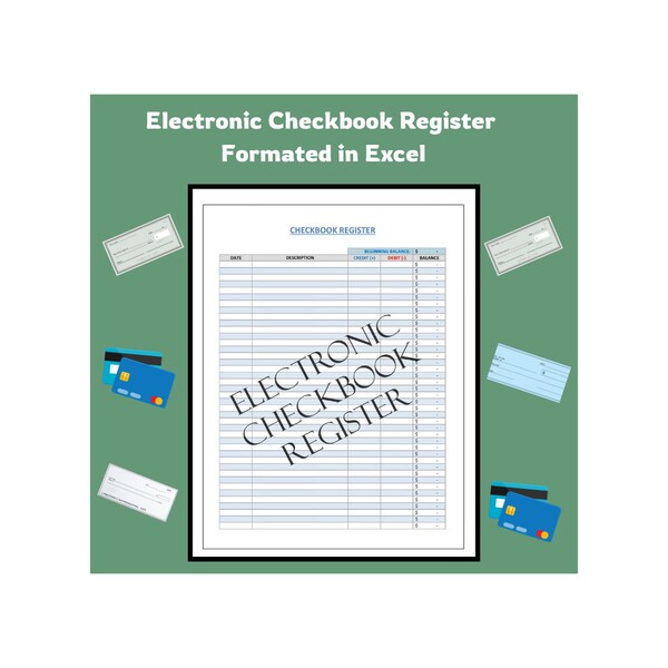 Check Register Excel - Etsy