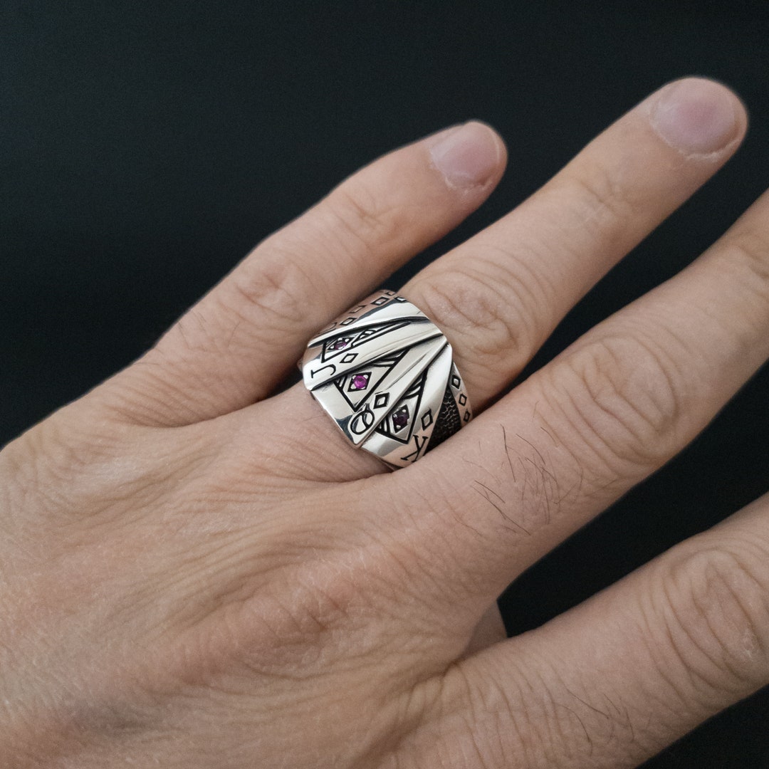 Straight Flush Ring, Royal Flush Ring, Men's Ring, 925 Stirling Silver ...