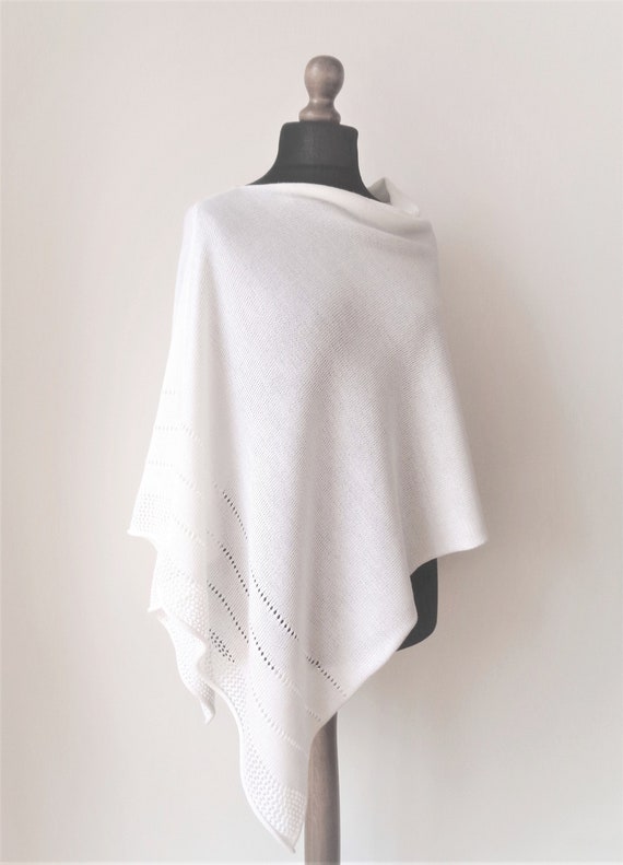 White Wool Poncho Women Poncho Wrap Knit Wool Wrap Cape | Etsy