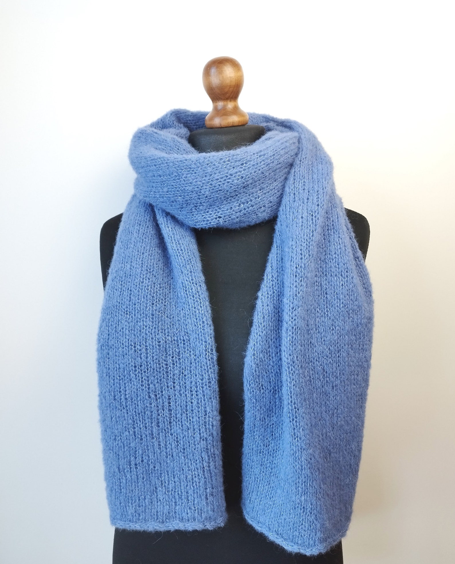 Alpaca Blue Scarf Brushed Alpaca Silk Scarf Knit Men Scarves Alpaca ...