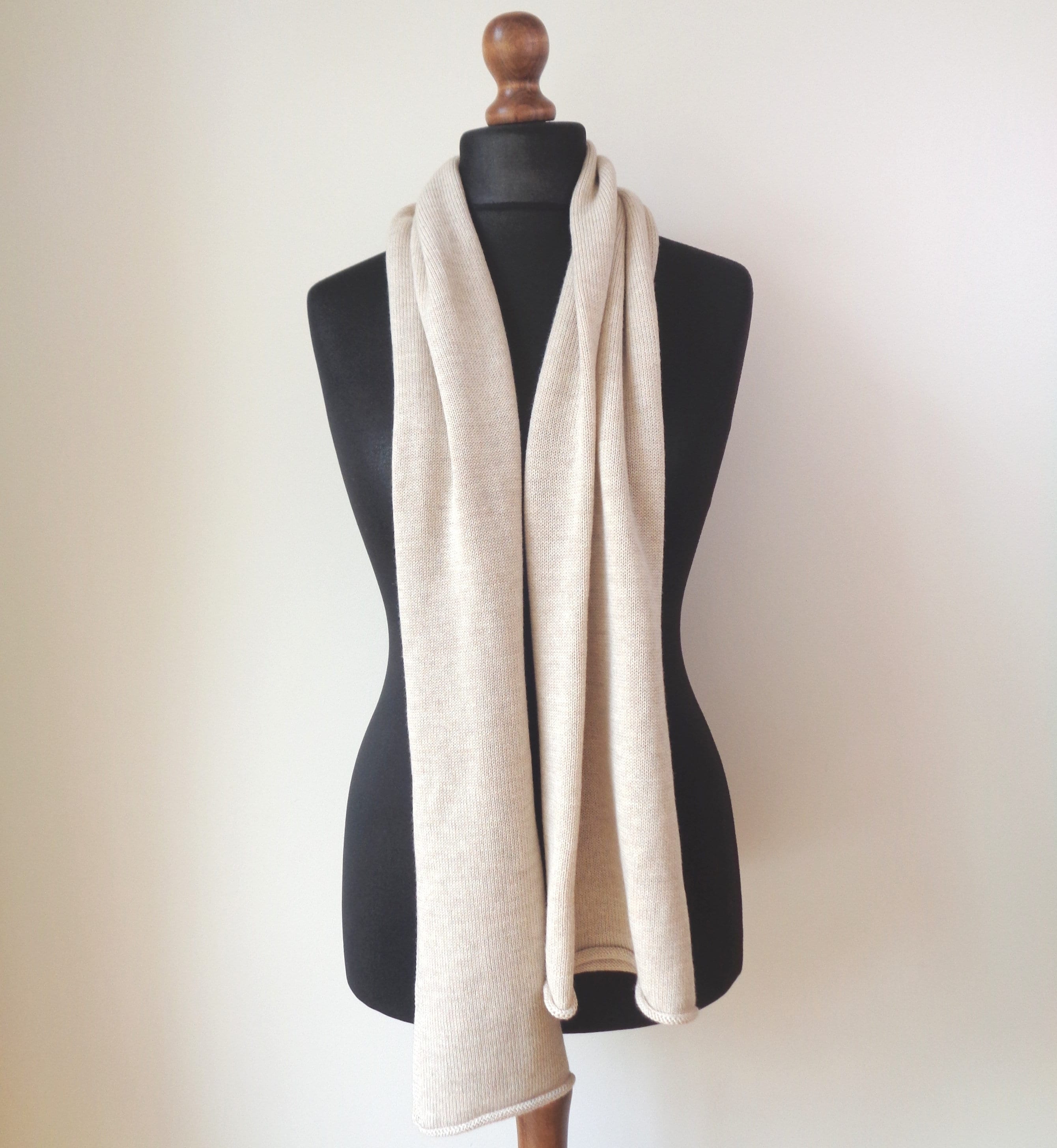 Light Beige Merino Scarf Shawl Knit Merino Wrap Scarves Merino - Etsy