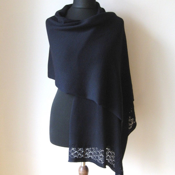 Navy Blue Shawl - Etsy