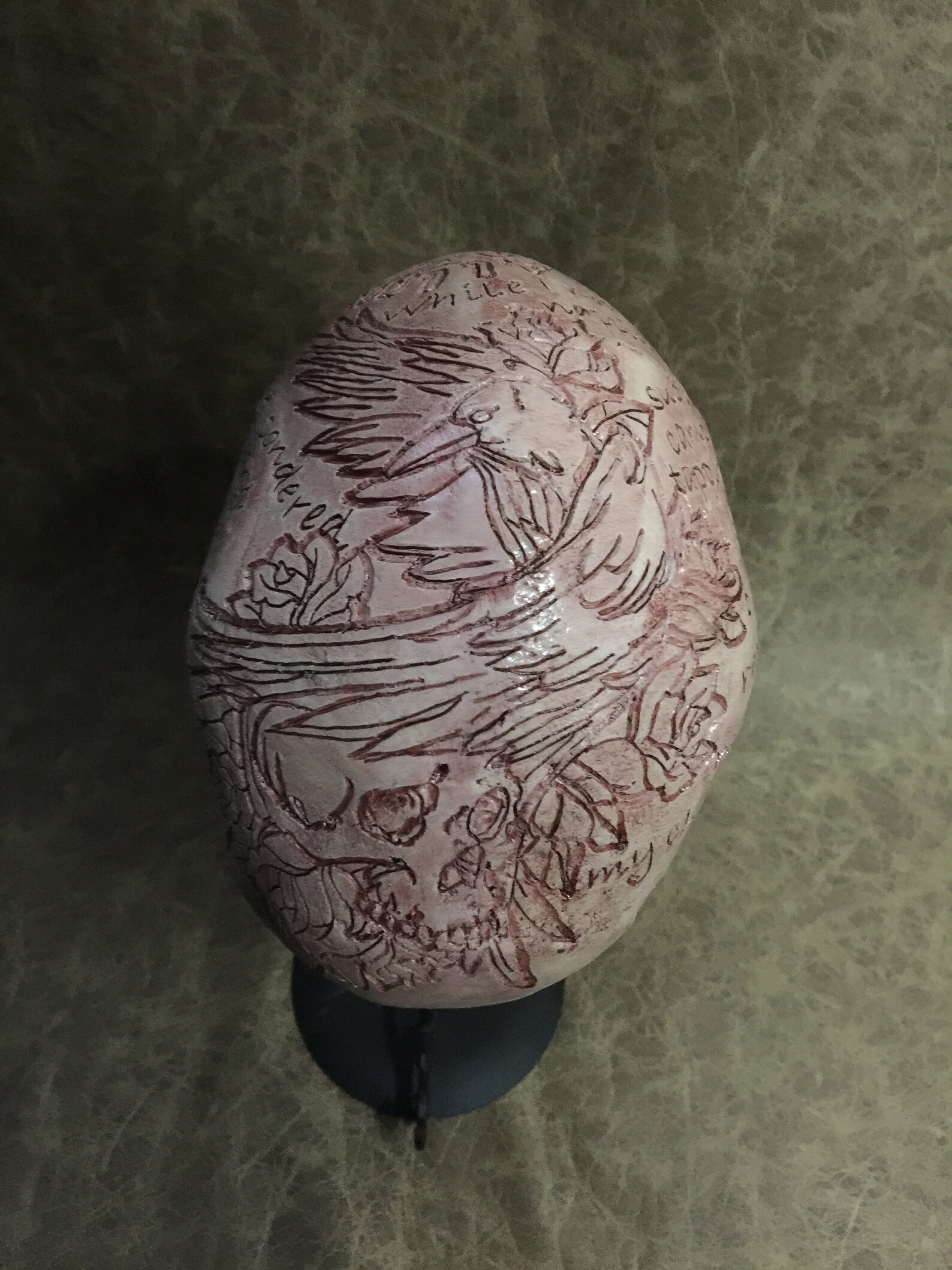 Edgar Allan Poe Skull Real Human Skull Replica Prop Carved by | Etsy