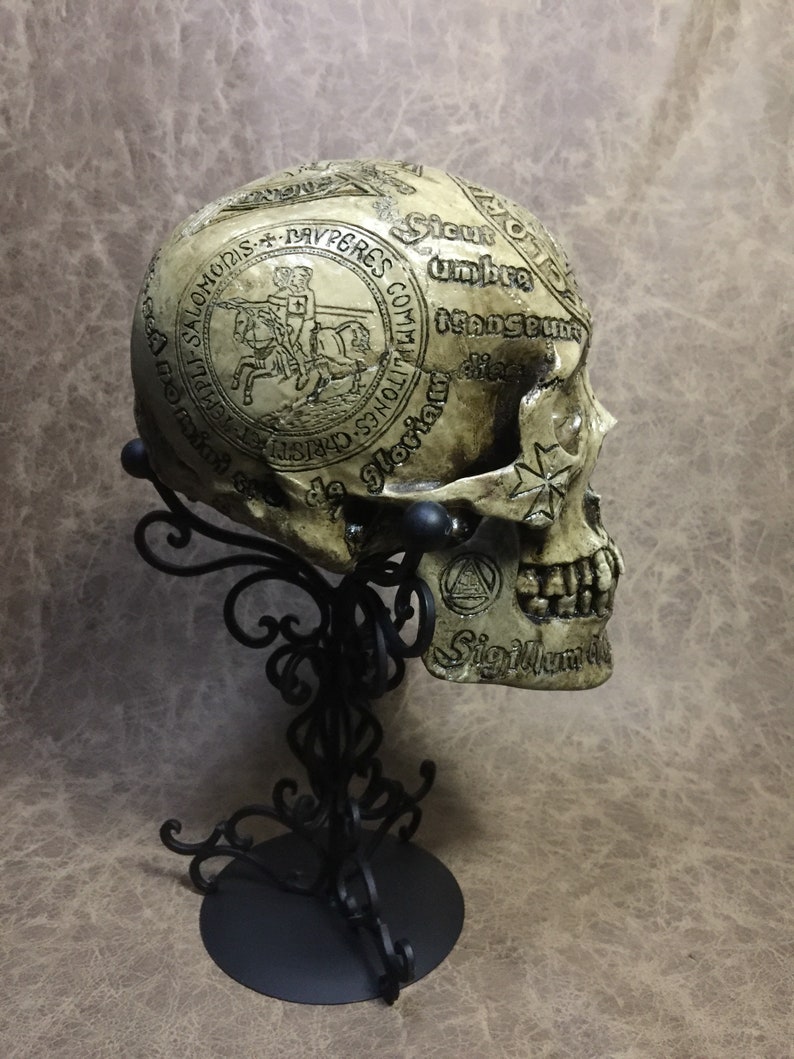 Templar Knight Theme Real Human Skull Replica - Carved by Zane Wylie - Etsy