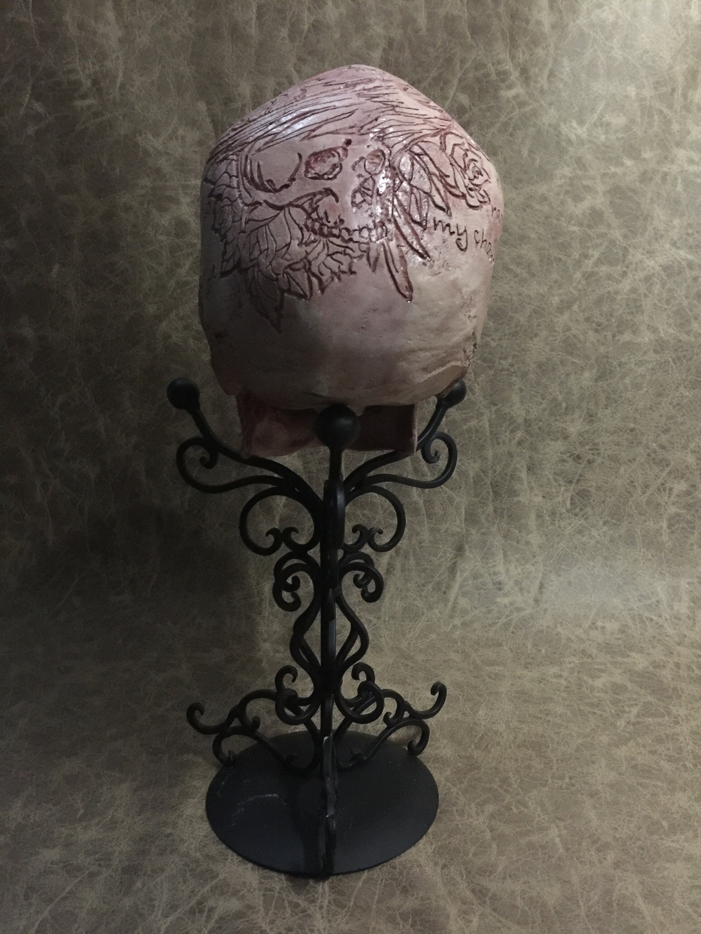 Edgar Allan Poe Skull Real Human Skull Replica Prop Carved by | Etsy