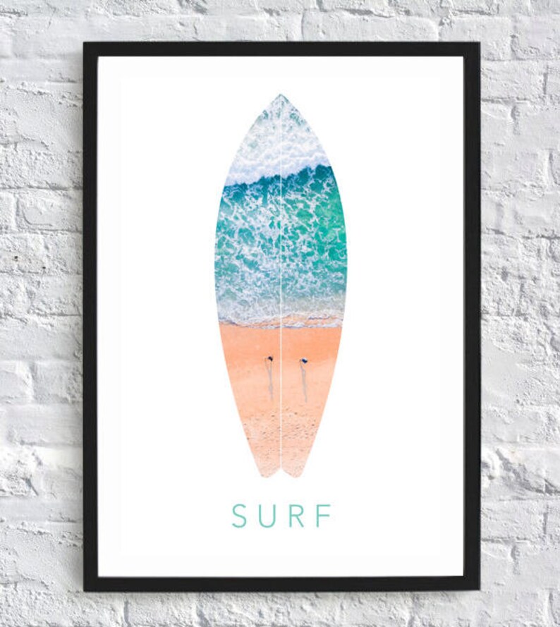 NEW Surf Digital Print Surfboard Print Art Beach Print Ocean Print ...