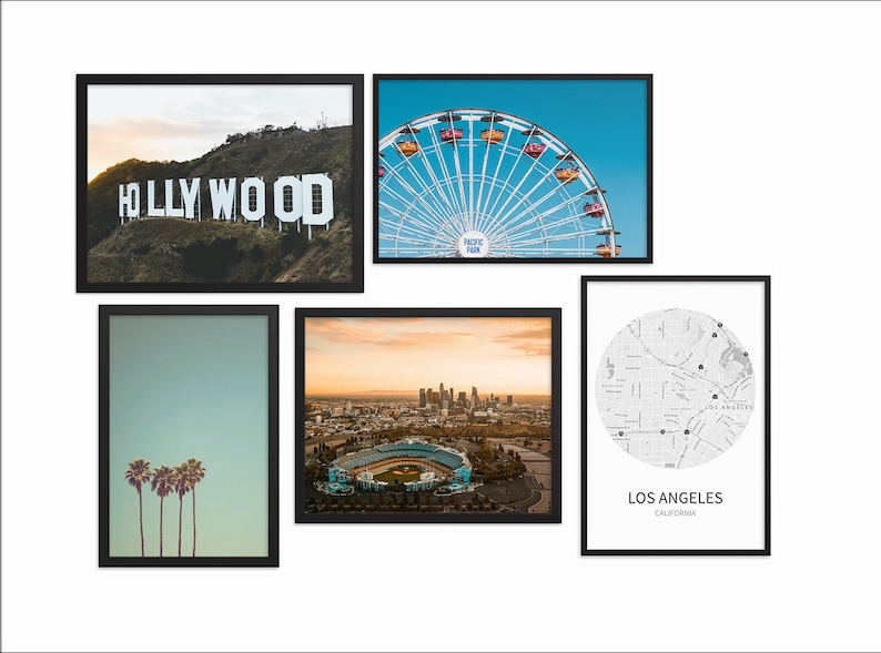 FIVE Los Angeles City Prints, LA, California, Hollywood, California ...
