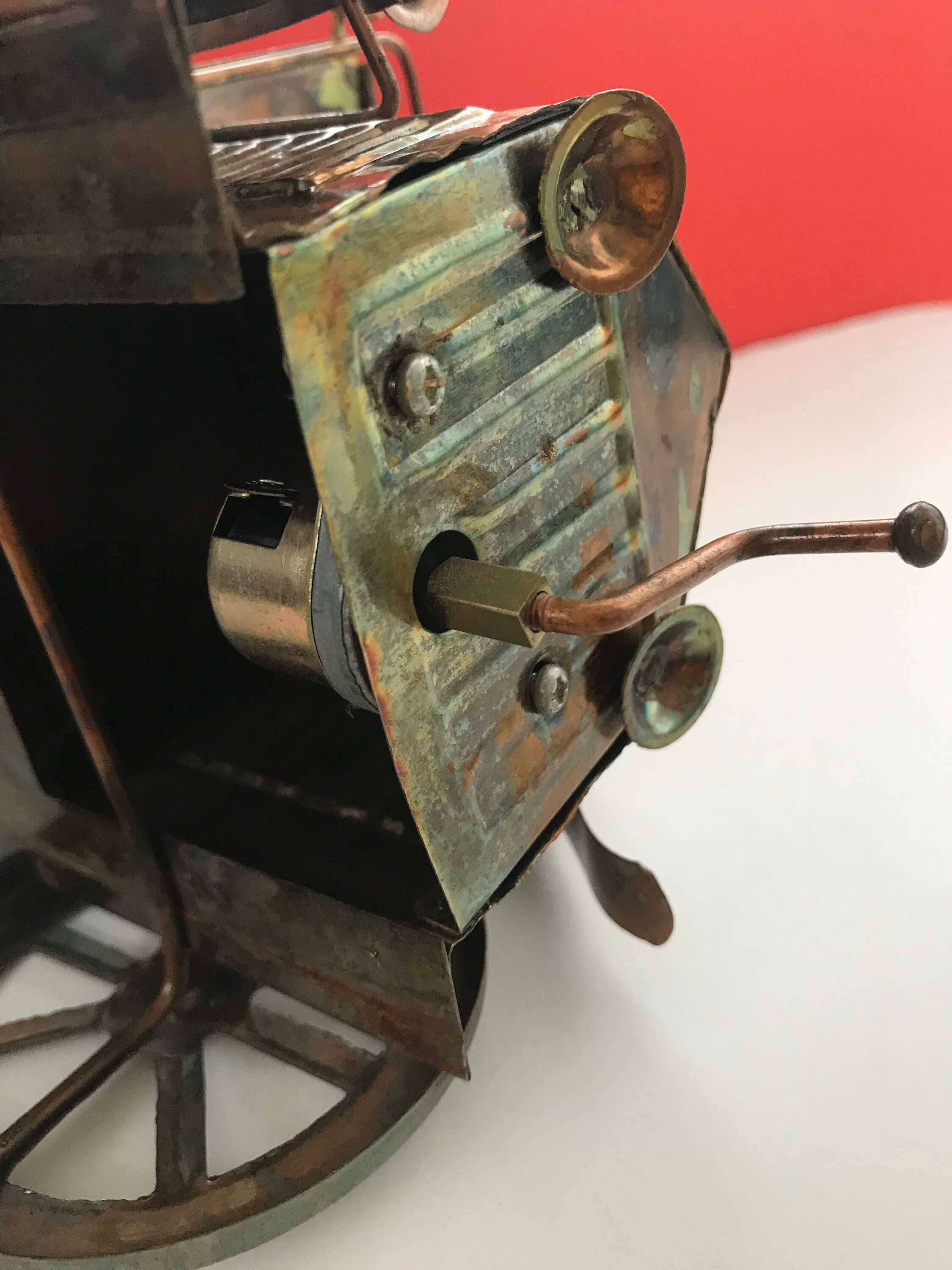 Vintage Sankyo Copper Car Music Box Decor Art/ Decorative Tin Copper ...