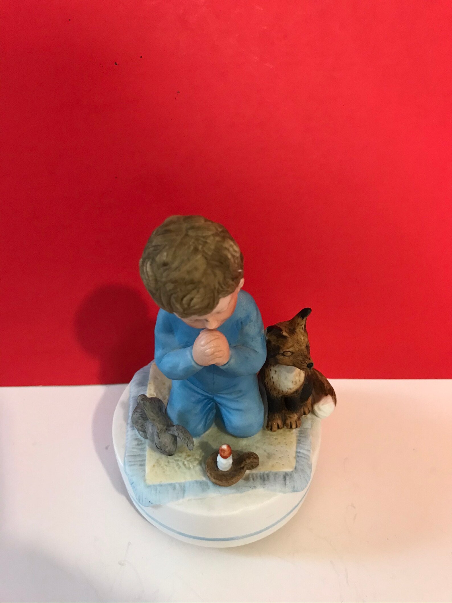 Vintage 80's Aldon Porcelain Music Box/ 1982 Aldon Musicbox Praying ...