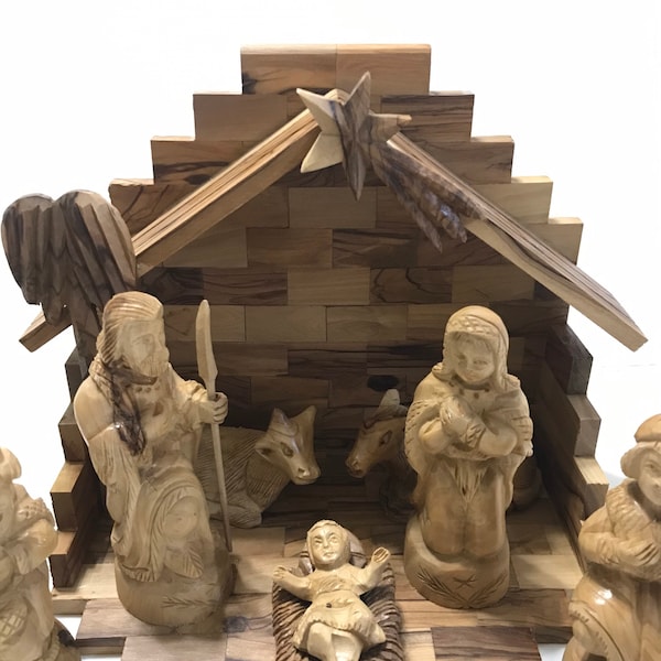 Hand Carved Nativity Vintage - Etsy