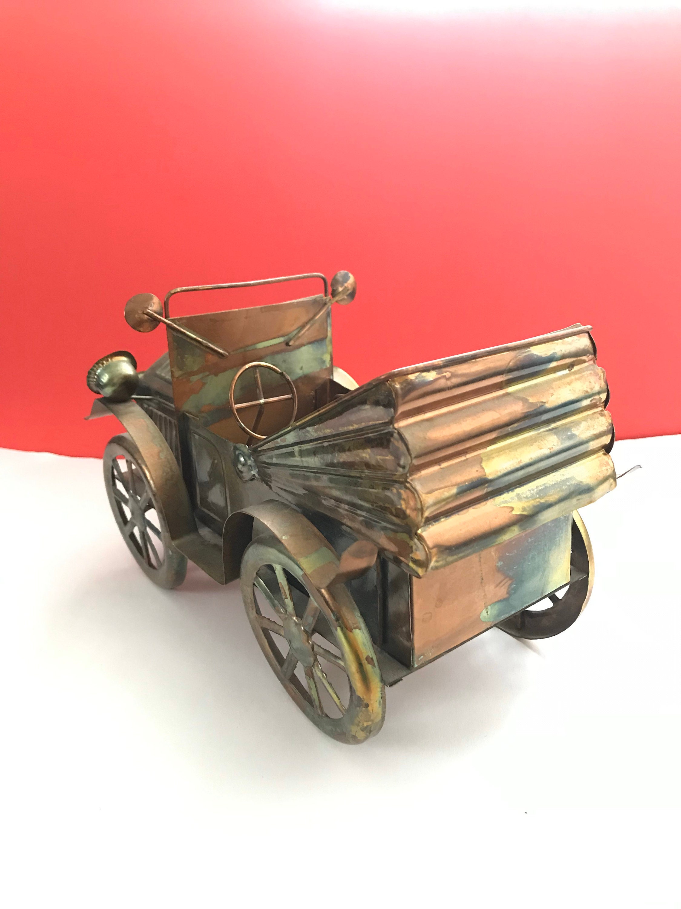 Vintage Sankyo Copper Car Music Box Decor Art/ Decorative Tin Copper ...