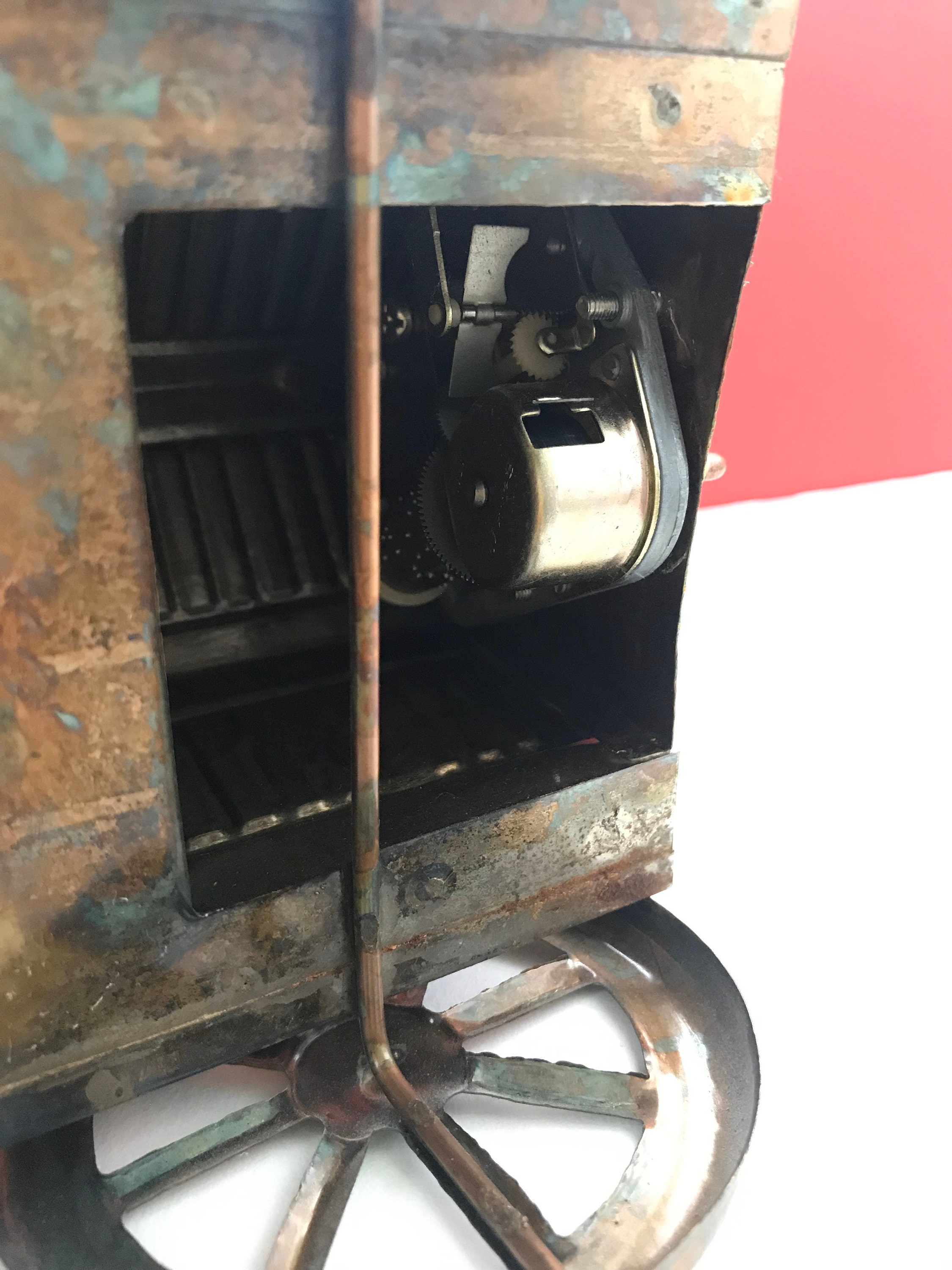 Vintage Sankyo Copper Car Music Box Decor Art/ Decorative Tin Copper ...