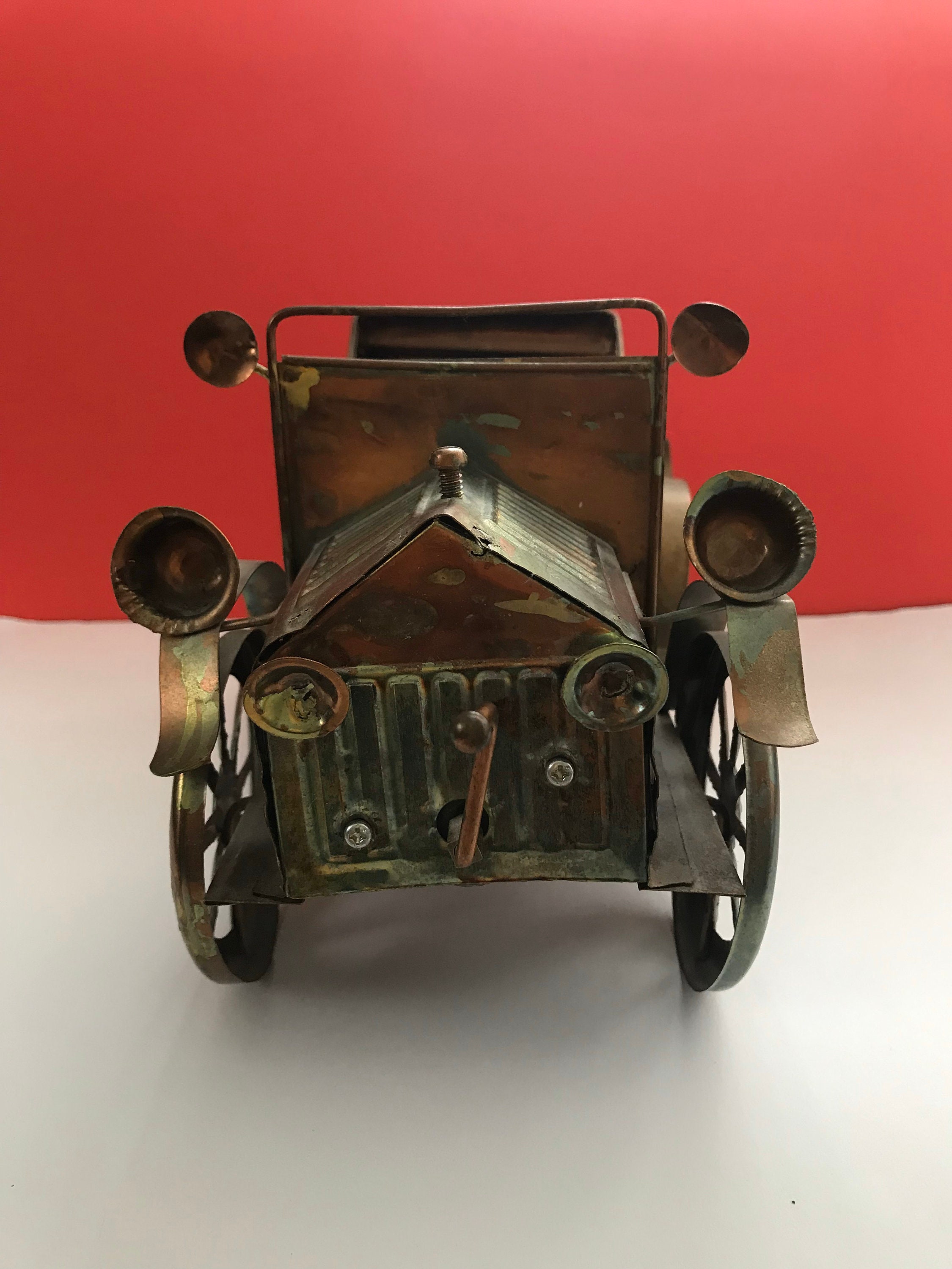 Vintage Sankyo Copper Car Music Box Decor Art/ Decorative Tin Copper ...