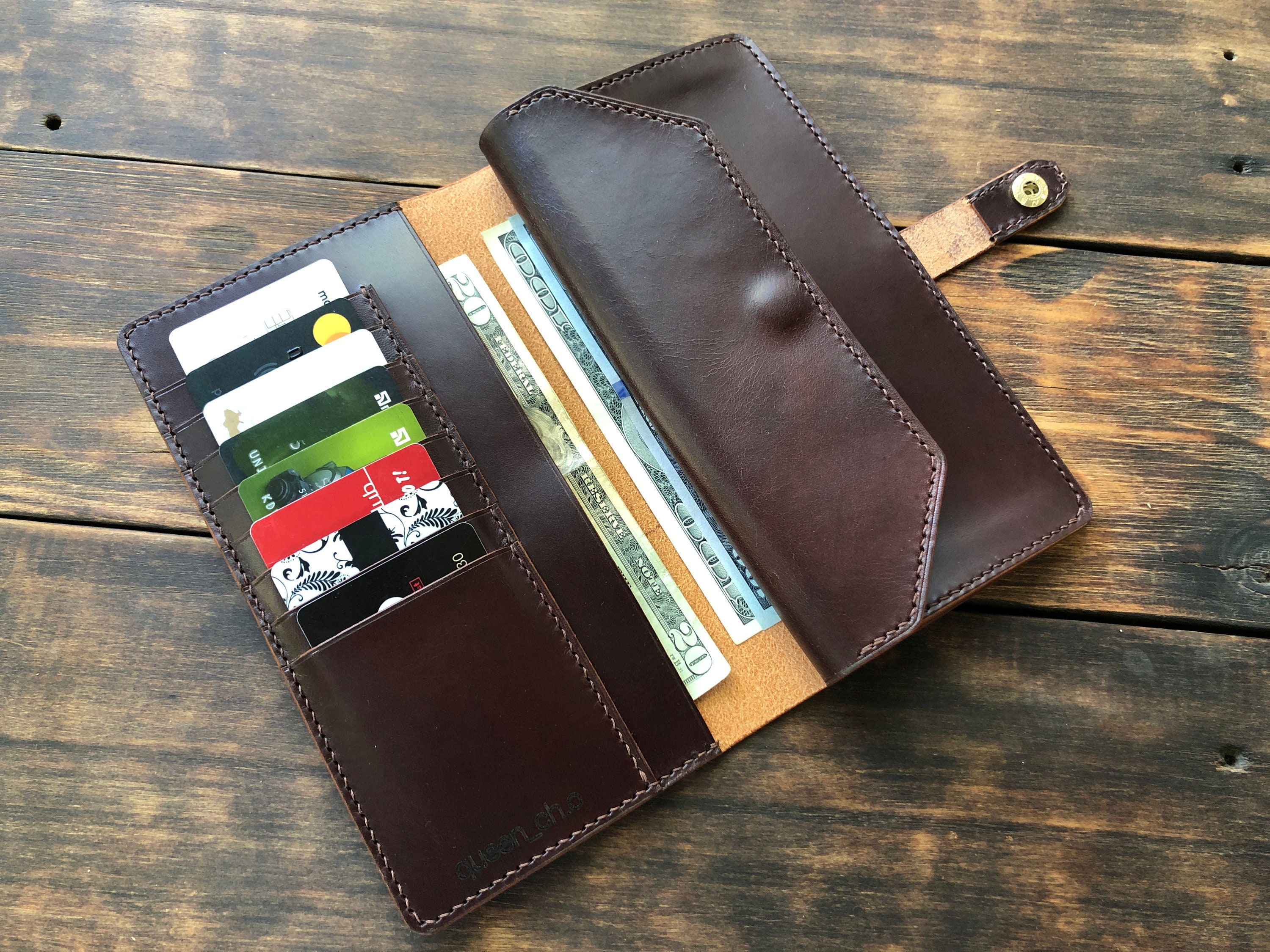 Personalized phone wallet Engraved long bifold wallet | Etsy