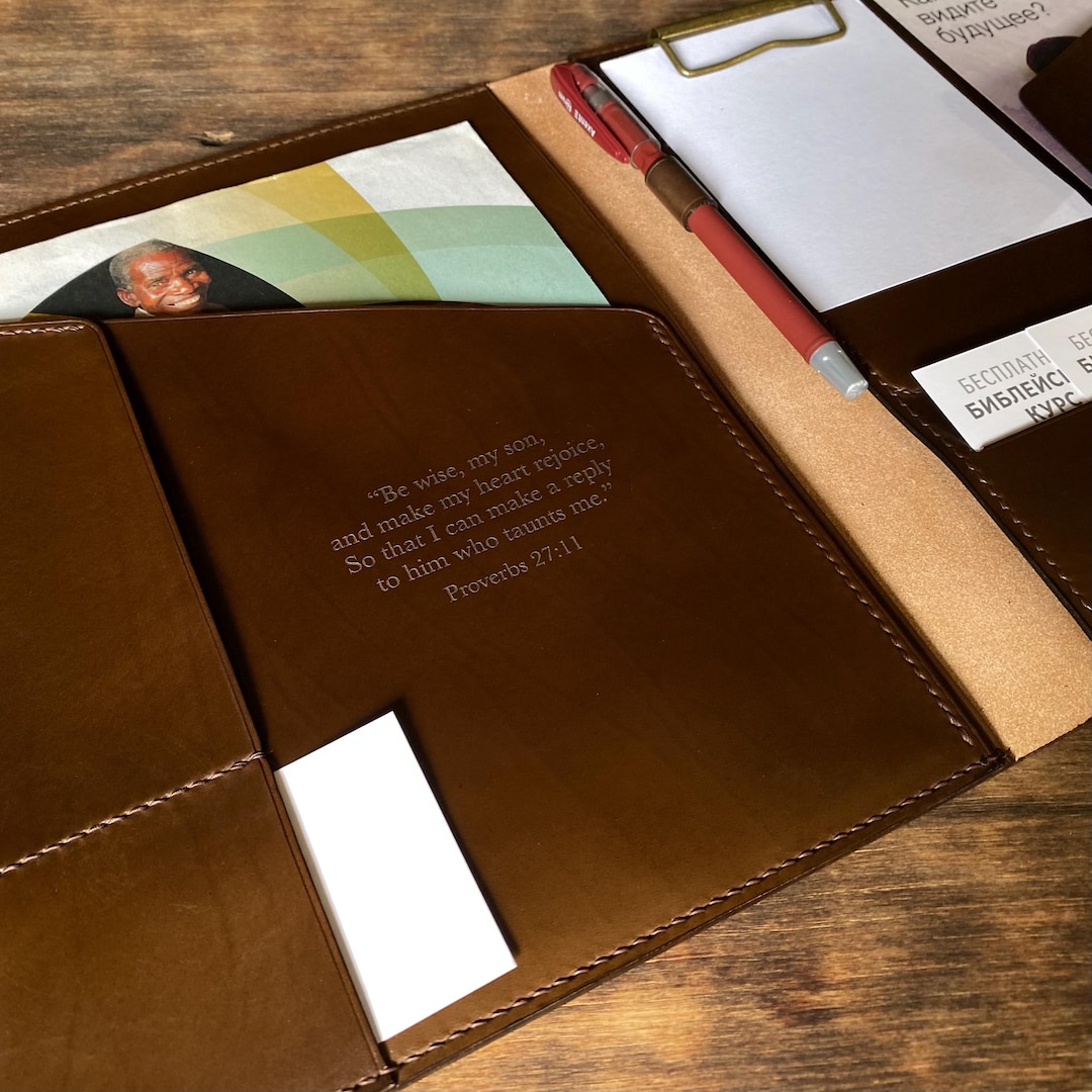 Stylish JW Ministry Organizer: Genuine Leather With Tract, Magazine ...