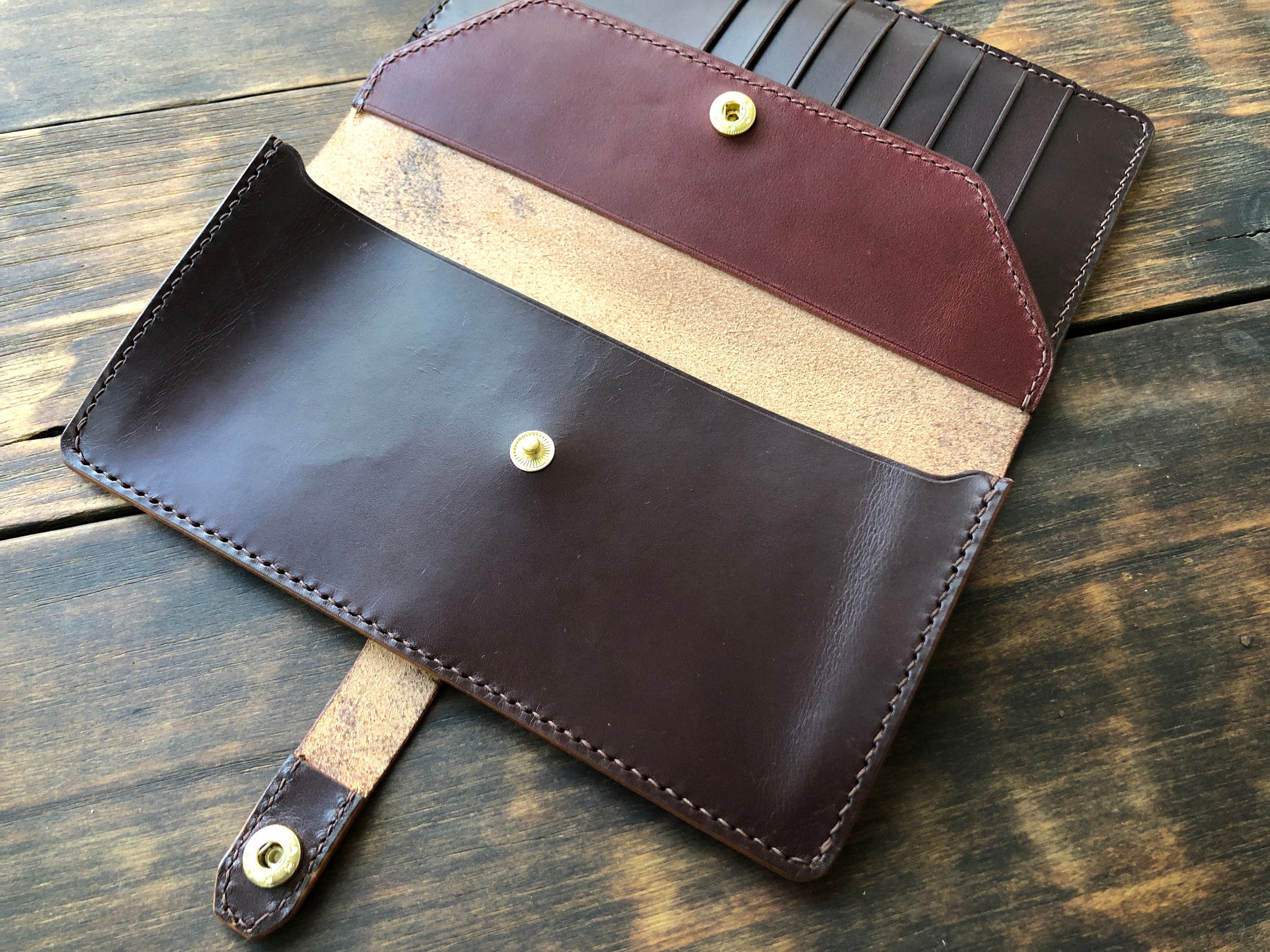 Personalized phone wallet Engraved long bifold wallet | Etsy