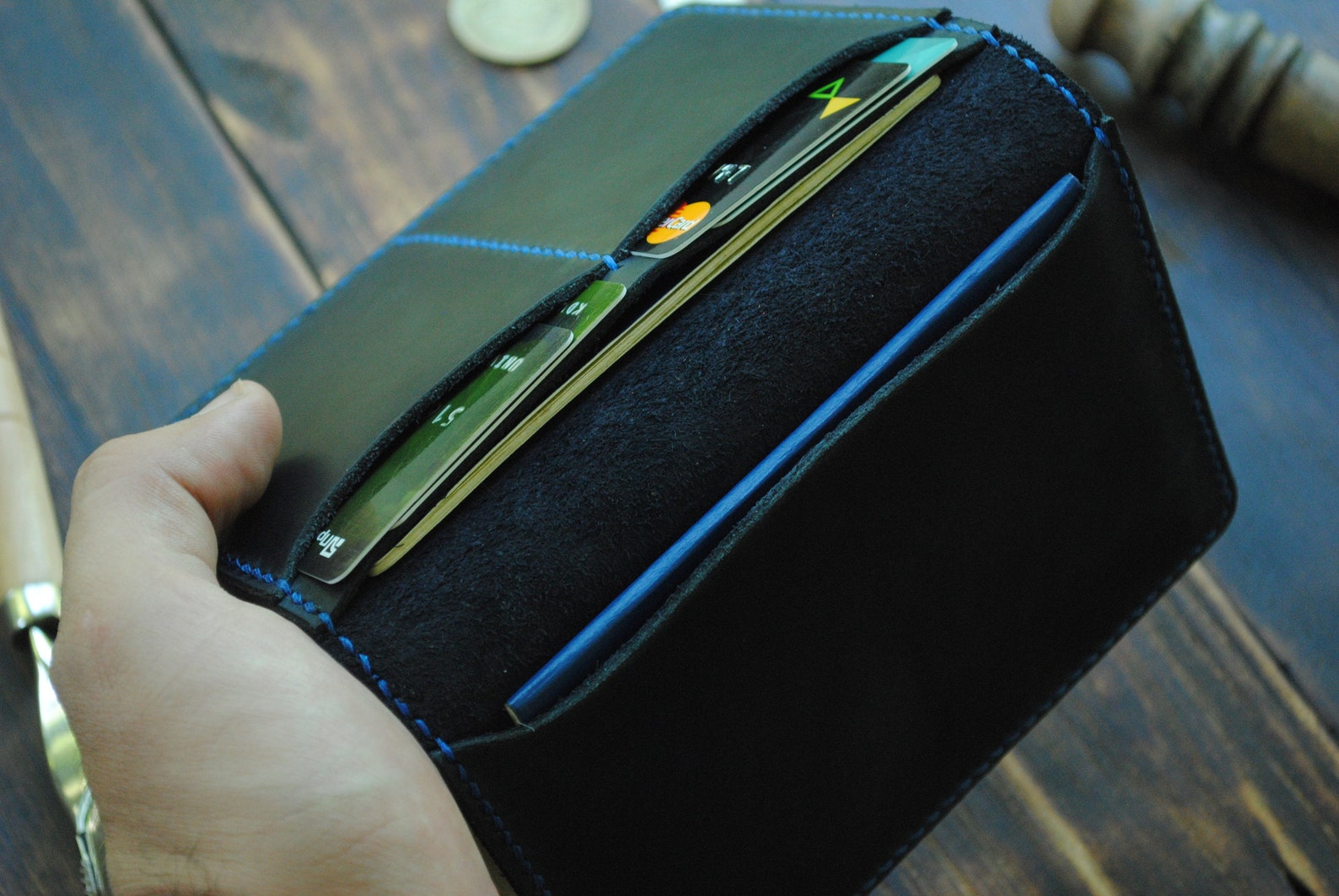 Navy blue passport cover Custom passport holder Minimalist | Etsy