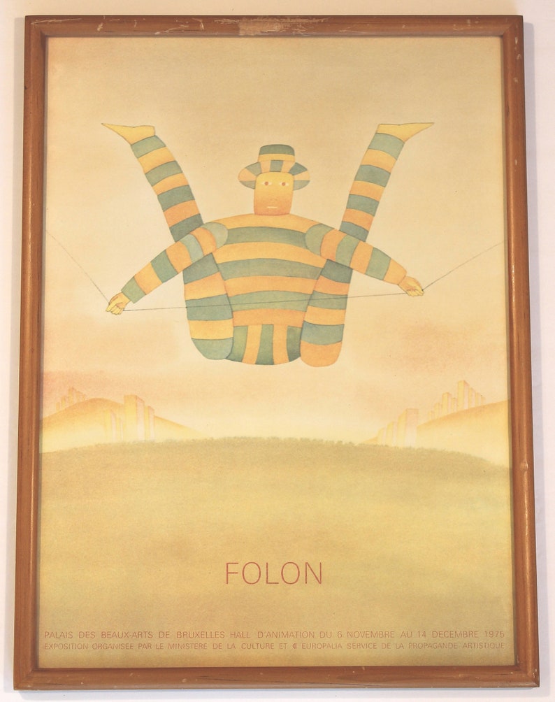 Jean Michel Folon Lithograph Handmade 1975 Palais Des Beaux | Etsy