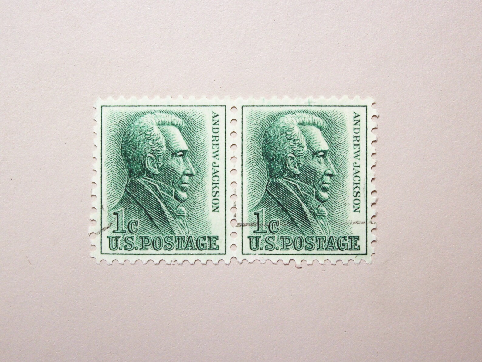 1 Cent Andrew Jackson Stamp Green 1963 Very Good Condition Vibrant ...