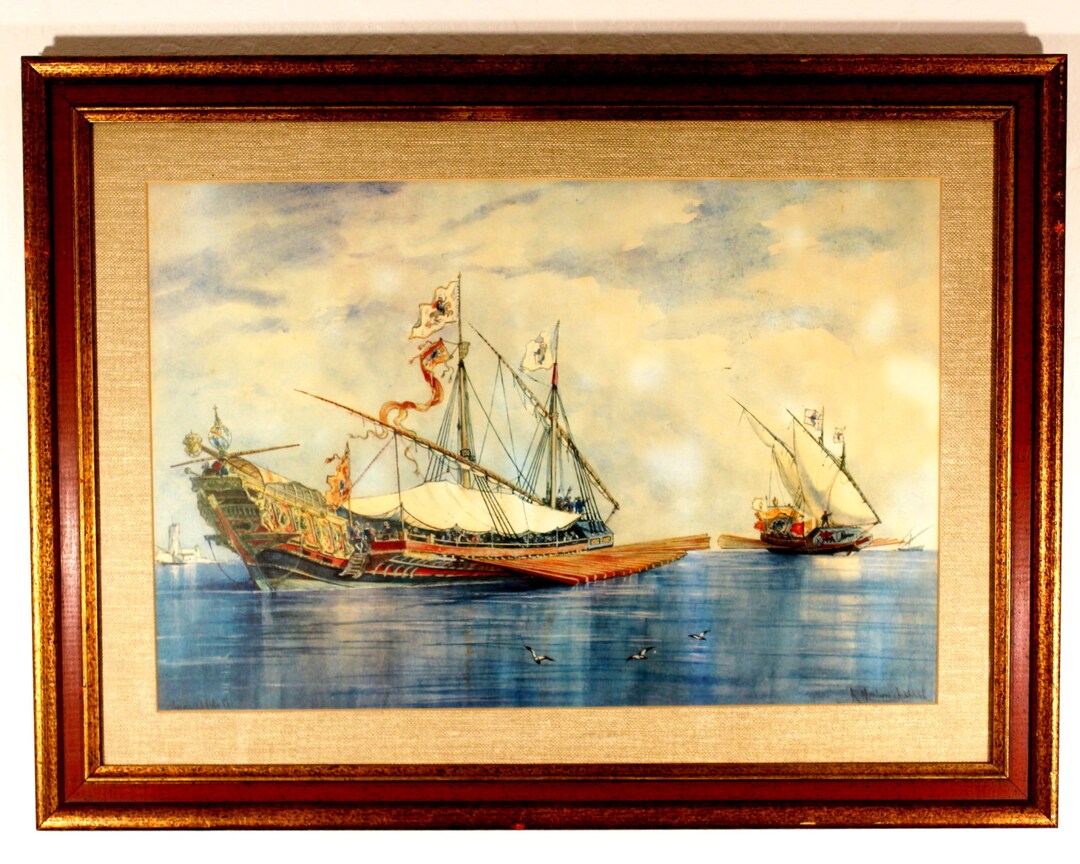 Galley Boat Print Rafael Monleon Print Gaspar Van Eyck Flemish Painter ...