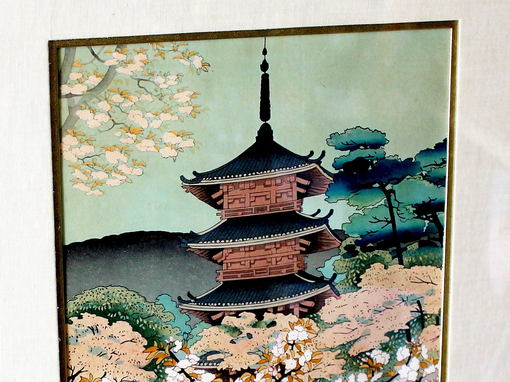 Benji Asada Blooming Cherry Blossom Tree Lithograph Kyoto Japanese Wall ...