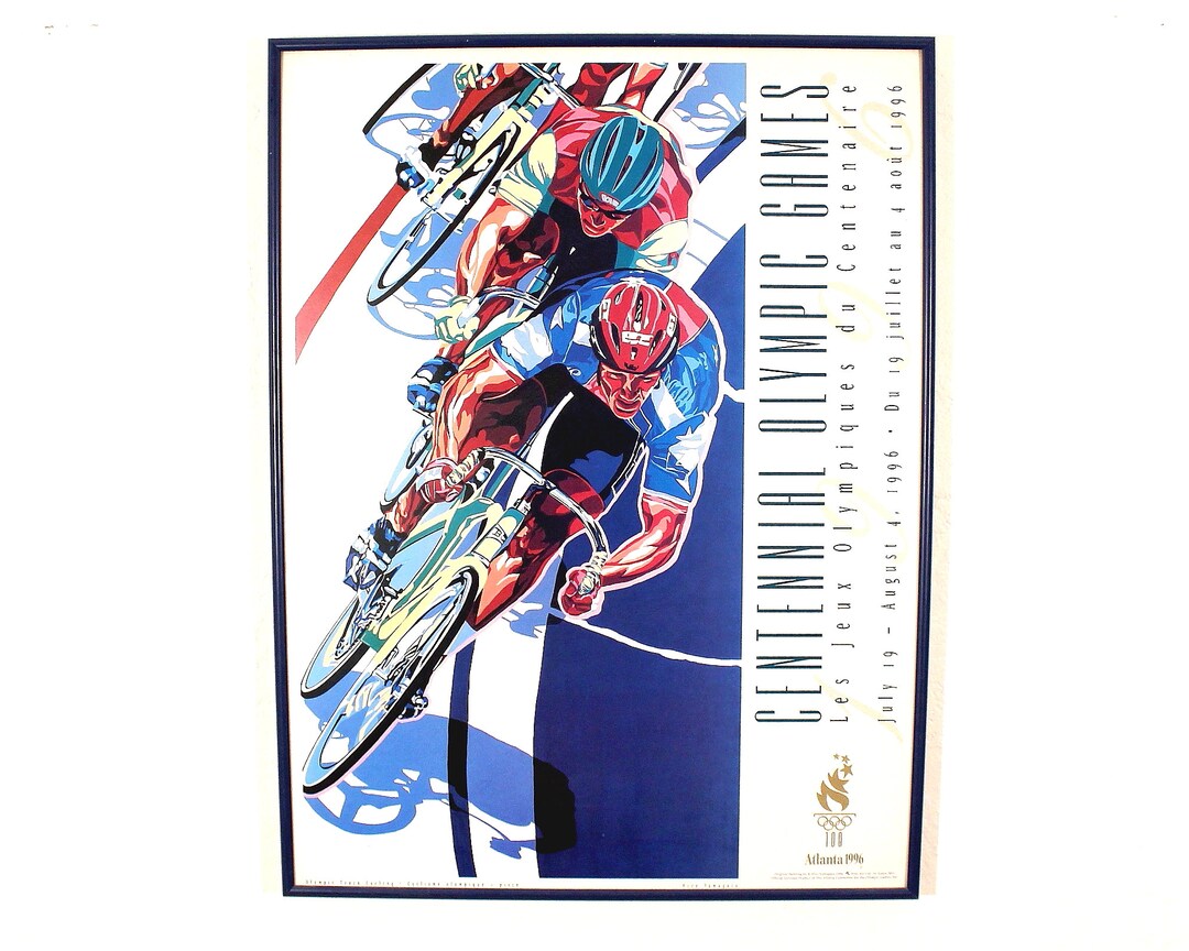 Olympic Track Cycling Poster 1996 Atlanta Framed Hiro Yamagata Vintage ...