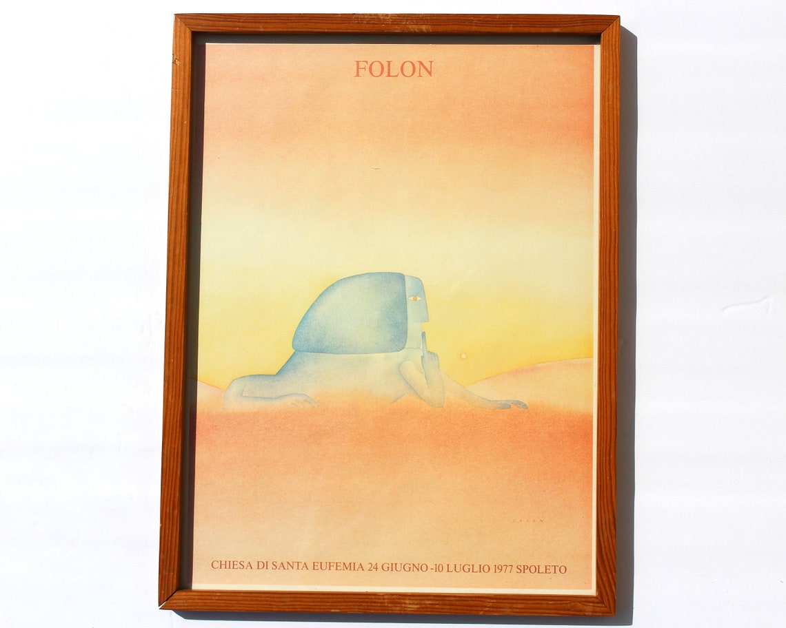 Jean Michel Folon lithograph handmade 1977 signed in plate | Etsy