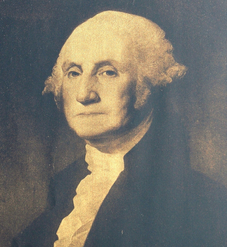 George Washington Portrait Print: 1888 Athenaeum Lithograph by Knapp Co ...