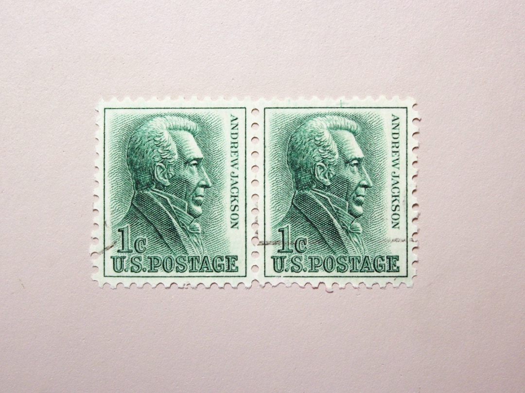 1 Cent Andrew Jackson Stamp Green 1963 Very Good Condition Vibrant ...