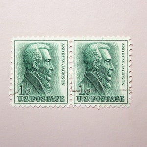 1 Cent Andrew Jackson Stamp Green 1963 Very Good Condition Vibrant ...