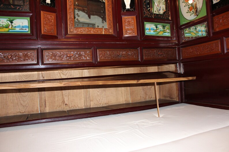 Chinese Wedding Bed Qing Dynasty Hand Painted Glass Panels Mirrors ...