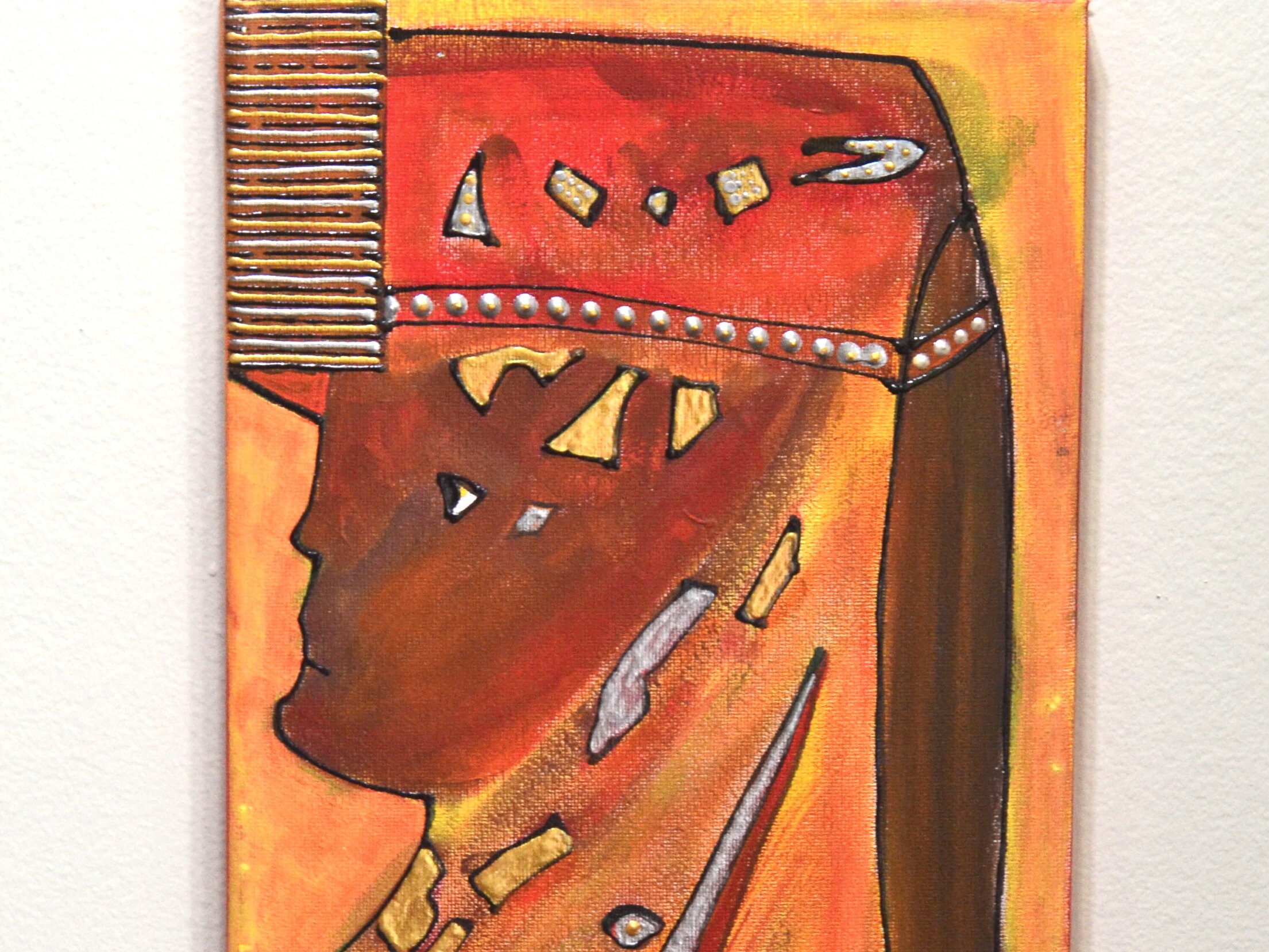 Native American Boy Painting: Southwestern Style Acrylic Art (20x8) - Etsy
