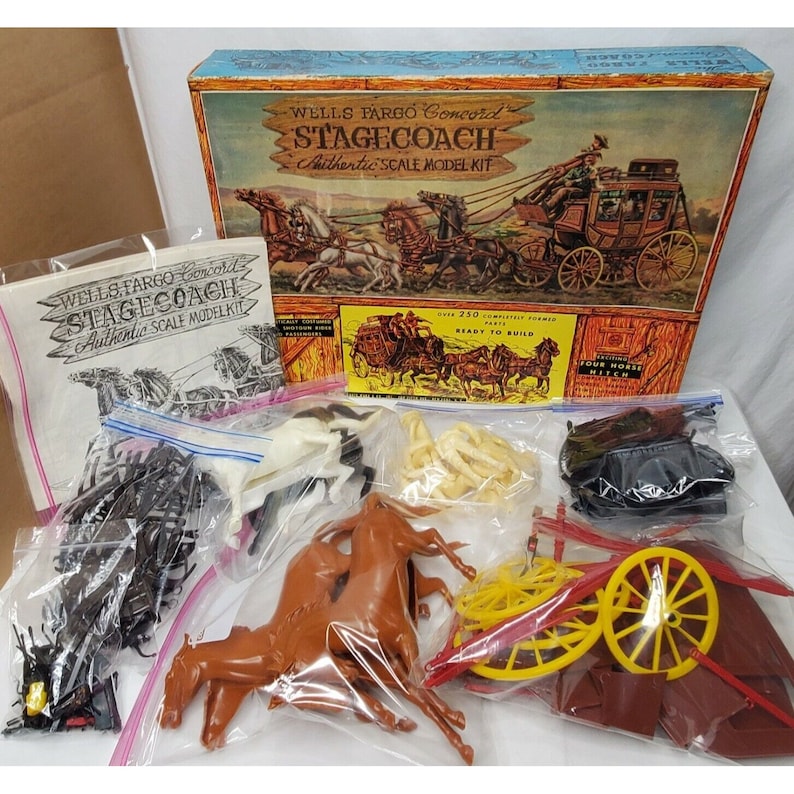 Vintage 50s Marx Wells Fargo Stagecoach Model Kit Concord Instructions ...