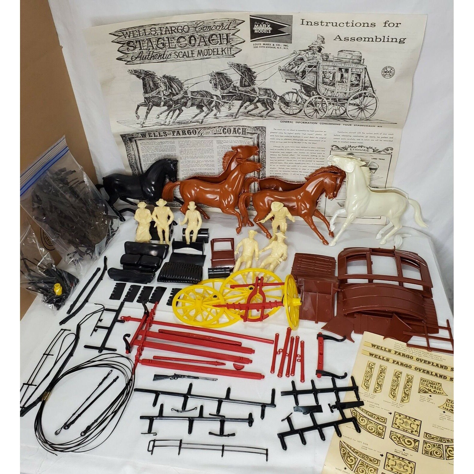 Vintage 50s Marx Wells Fargo Stagecoach Model Kit Concord Instructions ...