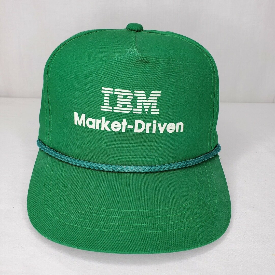 Vintage IBM Market Driven Snapback Hat Green White Trucker 90s Tech Computers - Etsy