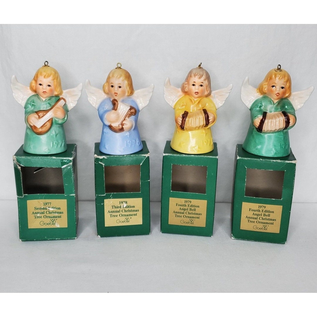 Vtg Goebel Angel Bell Tree Ornaments 4 Annual Christmas Editions Stars ...