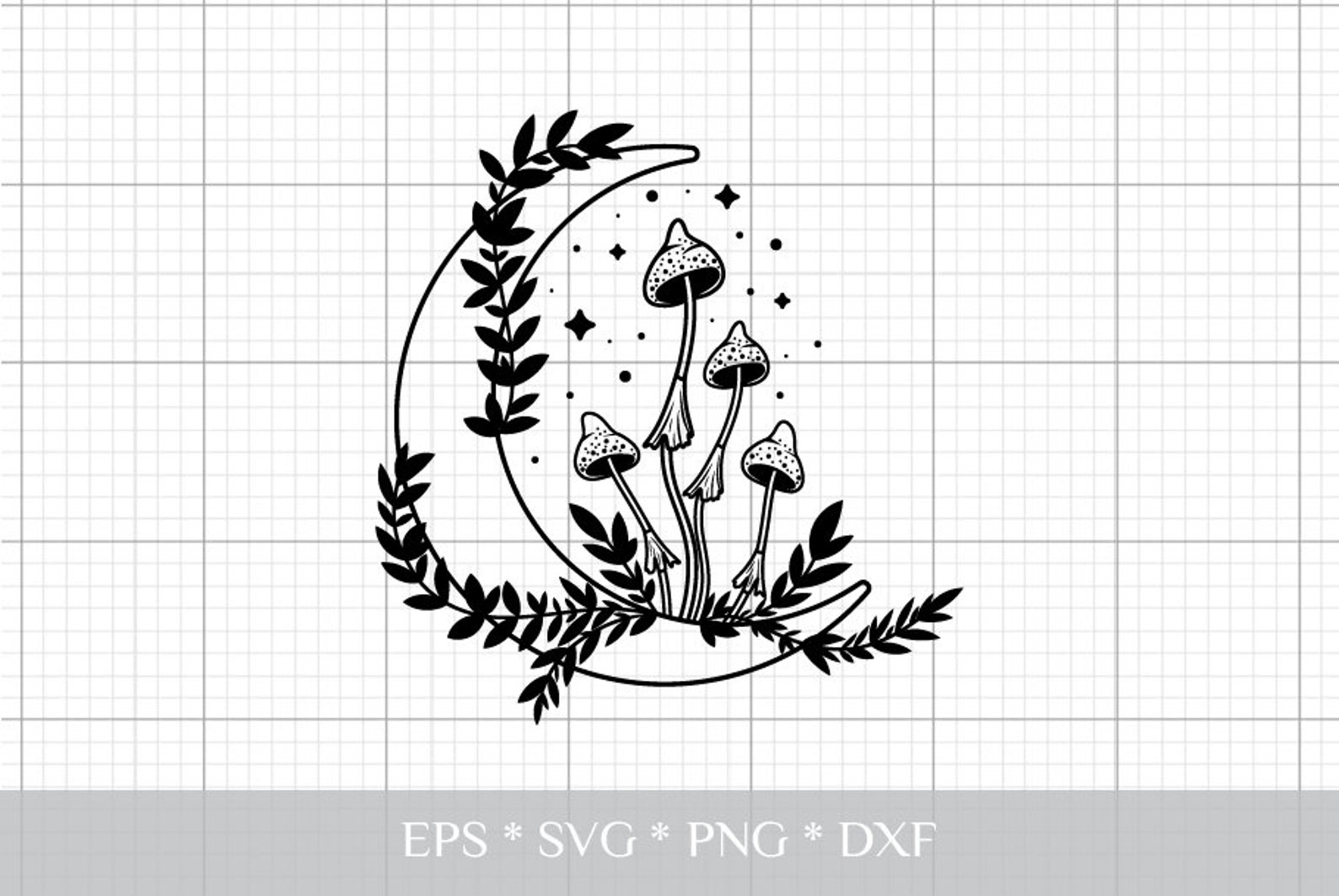 Moon svg Mushroom svg Magic mushroom Heavenly svg files | Etsy