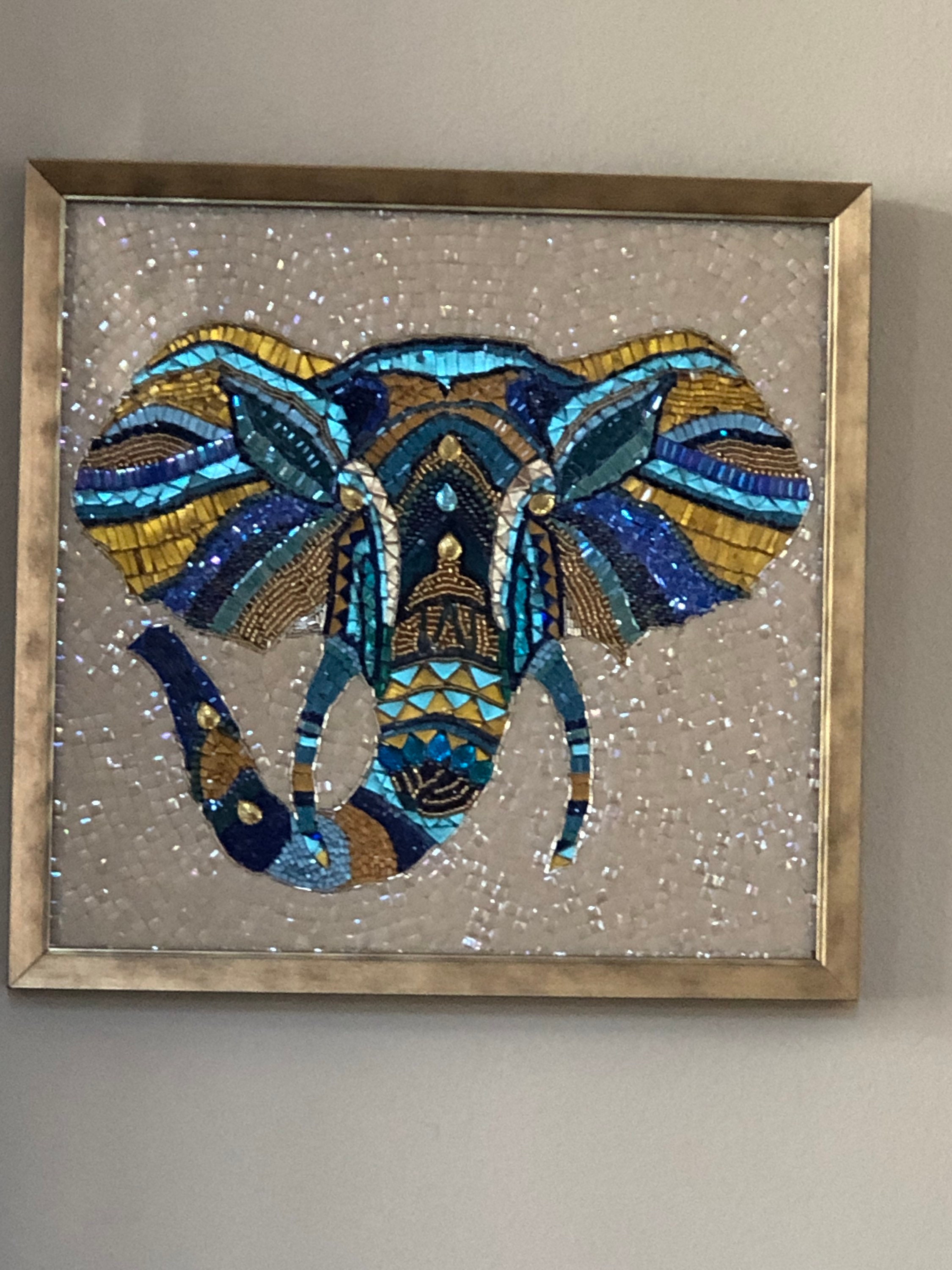 Mosaic Elephant Wall Art - Etsy