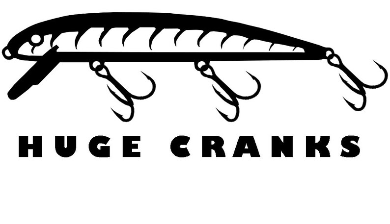 2 Huge Cranks Musky Lure Vinyl Decal Sticker [9" W X 3.5" H] Muskie ...