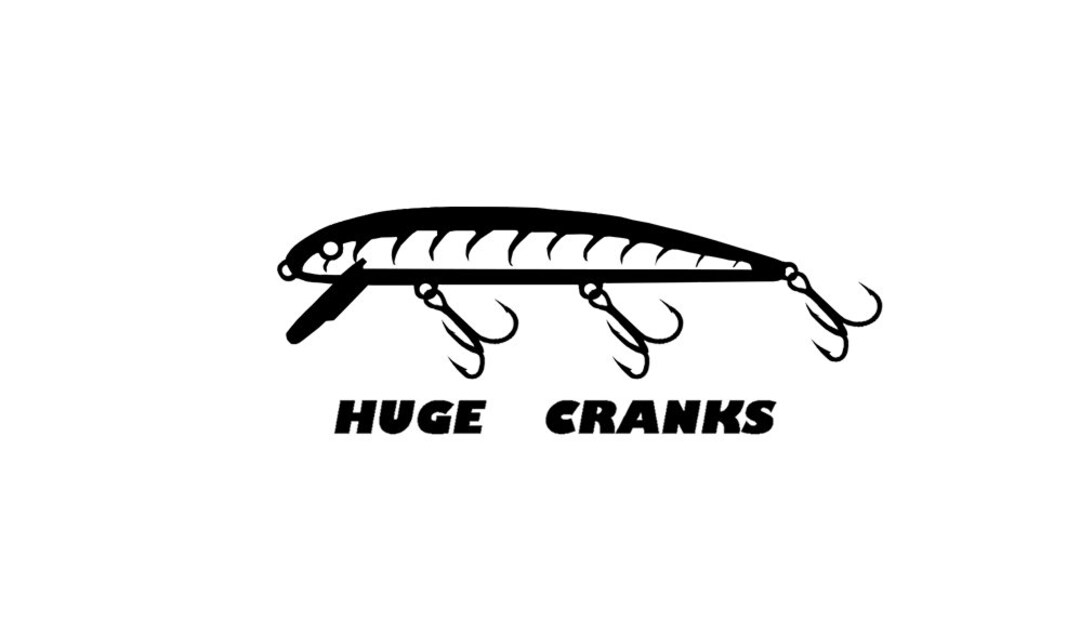 2 Huge Cranks Musky Lure Vinyl Decal Sticker [9" W X 3.5" H] Muskie ...