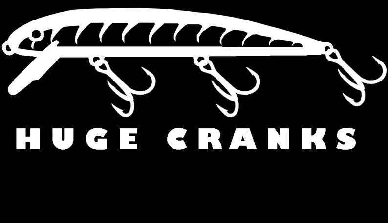 2 Huge Cranks Musky Lure Vinyl Decal Sticker [9" W X 3.5" H] Muskie ...