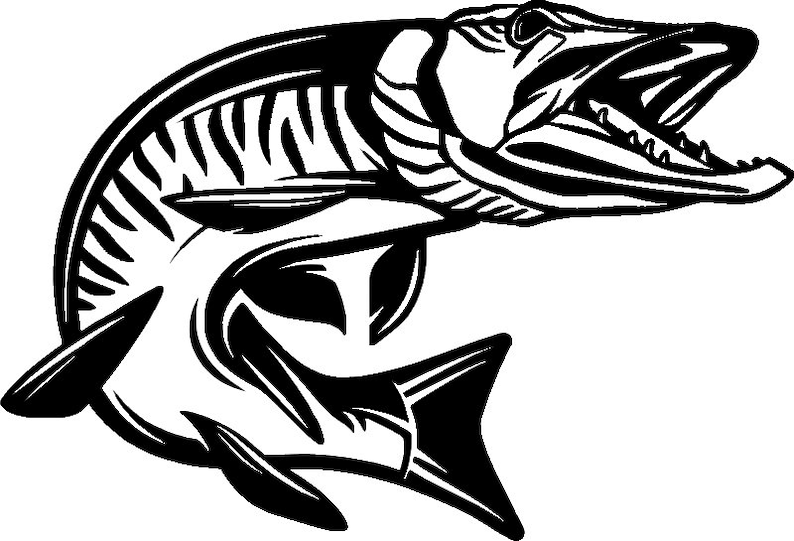 Musky Vinyl Decal Sticker [9" W X 9" H] Muskie Fishing Sticker Northern ...
