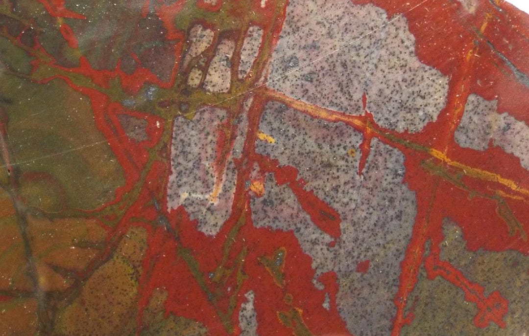 Red Green Blanket Rhyolite Slab for Display, Lapidary, Cabbing - Etsy