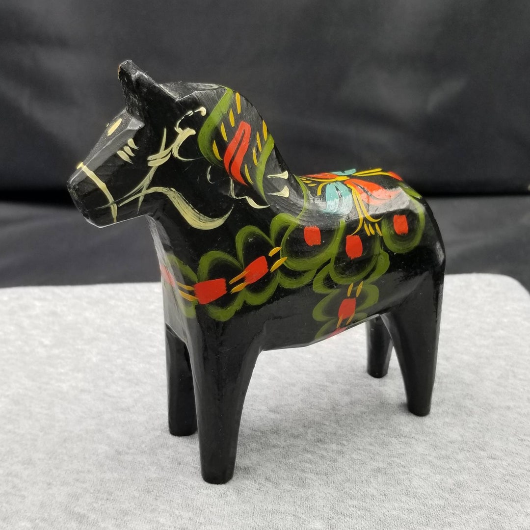 Vintage Swedish Midnight Dark Blue 5" Dala Horse Nils Olsson | Swedish ...
