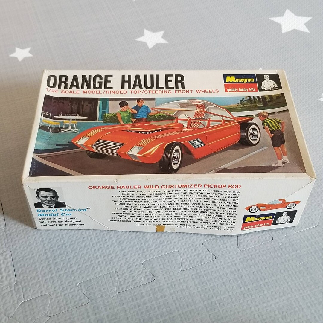 Vintage Monogram Orange Hauler Hinged Top Model Scale Box Collectible ...