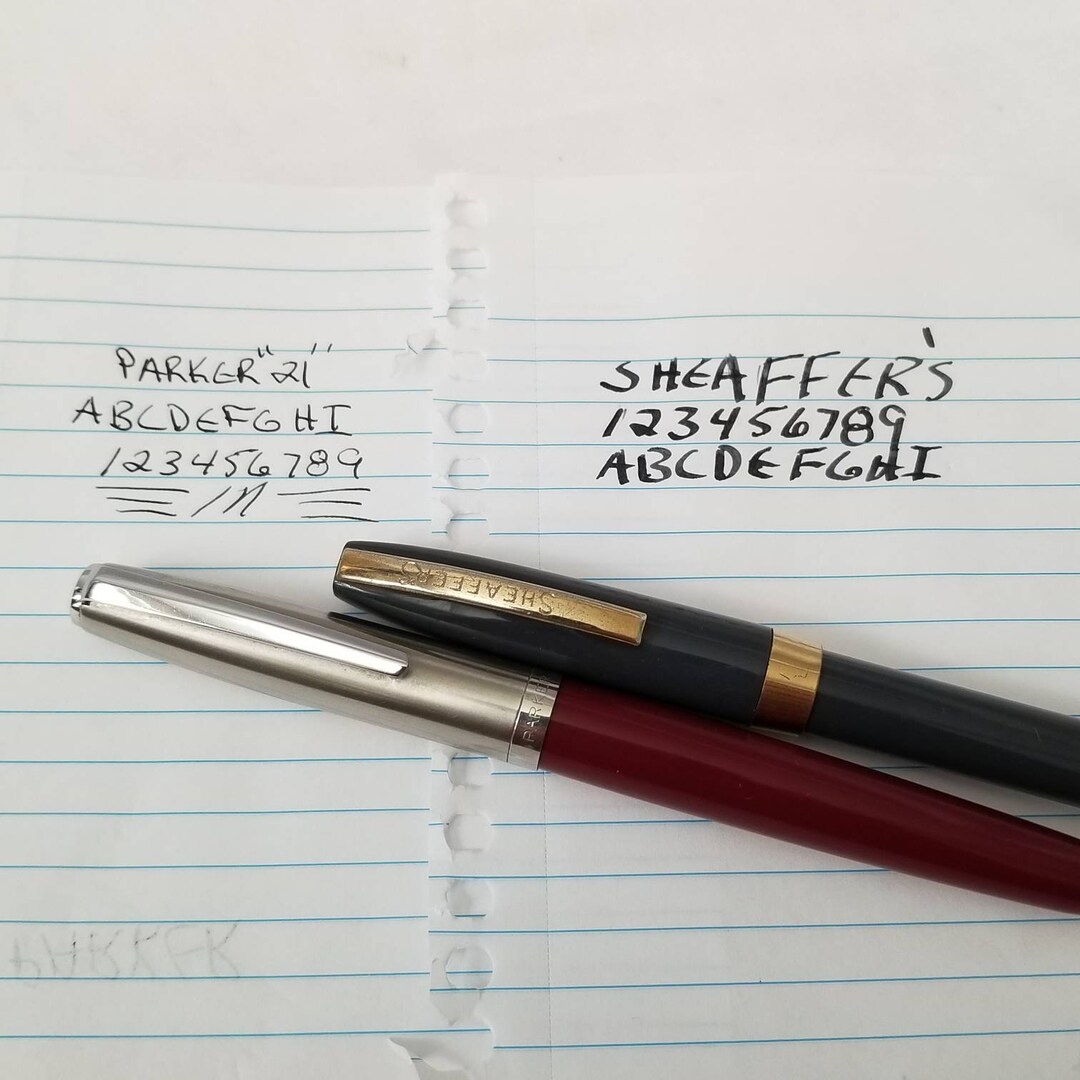 Two Pens Sheaffers Dolphin 800 Imperial Fountain Pen Stub 14k NIB and ...