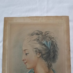 Antique French Gesso Frame and Boucher Delin Paris Chez Louis Marin ...