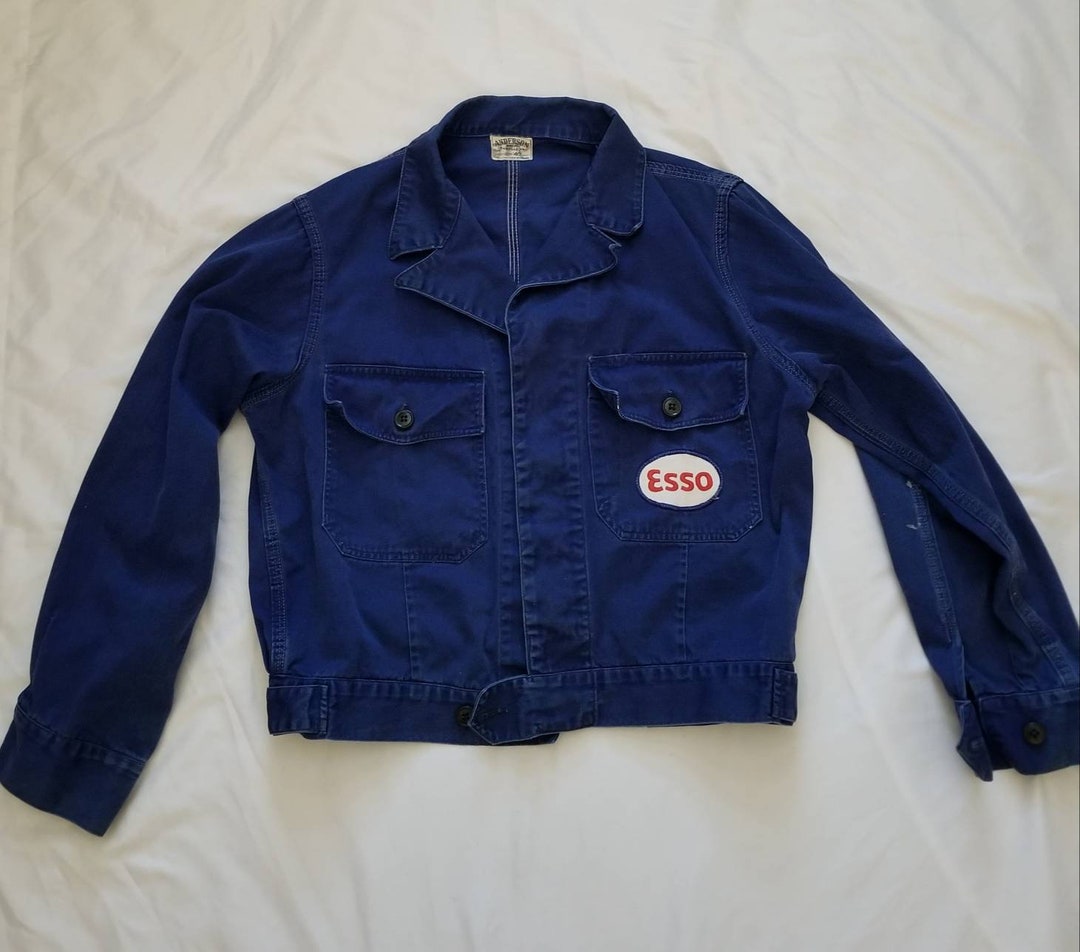 Vintage Small/medium Esso Gas Station Mechanics Jacket Retro Jacket ...