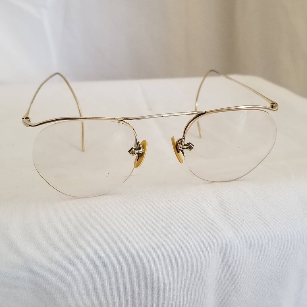 Vintage American Optical Numont Ful-vue Rimless Yellow White Gold 12KGF ... Vintage American Optical Numont Ful-vue Rimless Yellow White Gold 12KGF ...